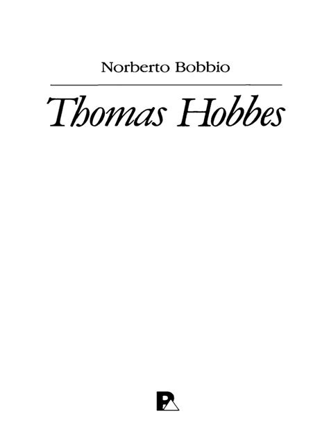 Bobbio Norberto Thomas Hobbes Pdf Pdf Estado Política La Ley