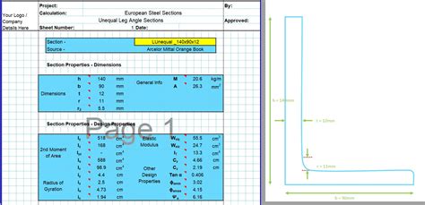 European Steel Section Properties Excel CivilWeb Spreadsheets