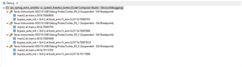 am2634 ipc rpmessage application debugging not able to sync all cores
