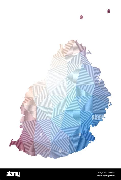 Map Of Mauritius Low Poly Illustration Of The Island Geometric Design With Stripes Technology