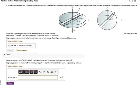Solved Relative Motion Analysis Using Rotating Axes Part C A Circular