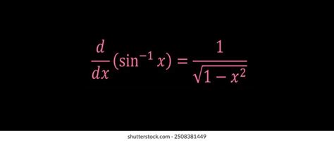 math formula derivative sin inverse x stock illustration 2508381449