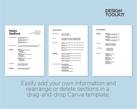 Canva Curriculum Vitae Template Canva CV Template Resume Template Academic CV Cover Letter