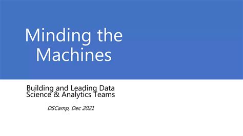 jeremy adamson minding the machines building and leading analytics