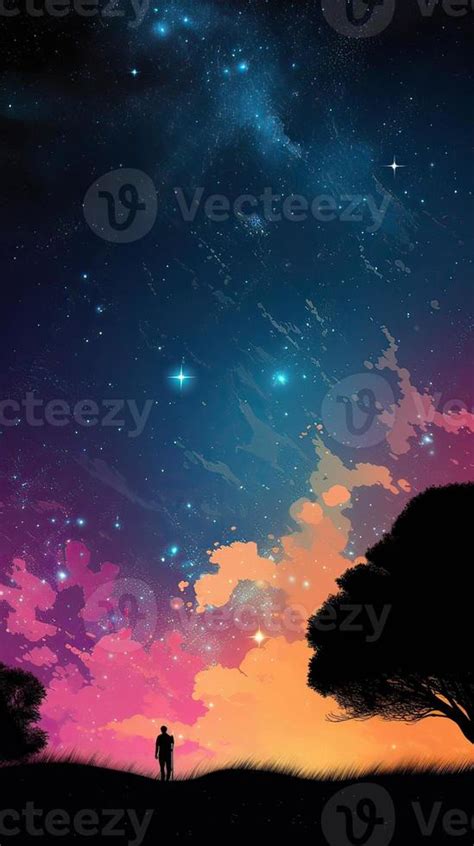 Abstract Outer Space Endless Nebula Galaxy Background Large View Of A