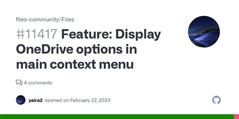 Feature Display Onedrive Options In Main Context Menu · Issue 11417