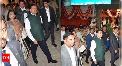 Billionaire Gautam Adani And His Wife Arrive In Jamnagar For Anant