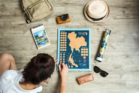 Thailand Scratch Off Travel Map Personalized Poster