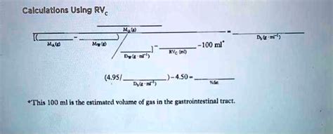 Solved Calculations Using Rvc D 6 100 Ml Rvc F Drl 4 95 4 50
