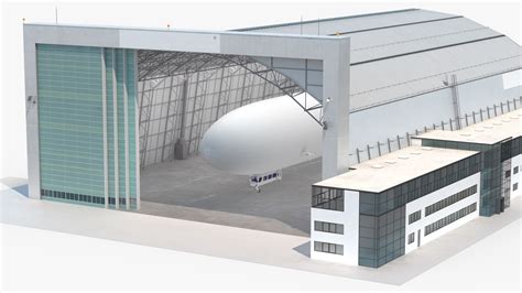 Airship Hangar With Blimp Rigged 3d Model 149 Max Free3d