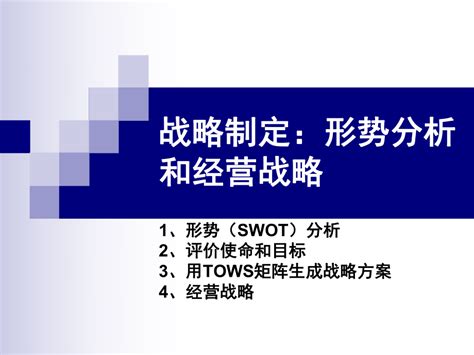 经营战略的制定及形势分析