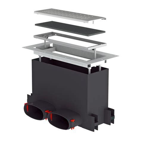 Wandgehäuse Mit Winkelbogen 90° Für2 X Dn51mm Oval Für Wandboden Kwl Peripherie Flexpipe