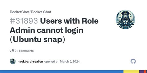 Users With Role Admin Cannot Login Ubuntu Snap · Issue 31893