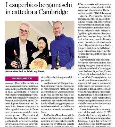 Lecture Di Pietramatta E Nove Lune Alla Cambridge University Wine