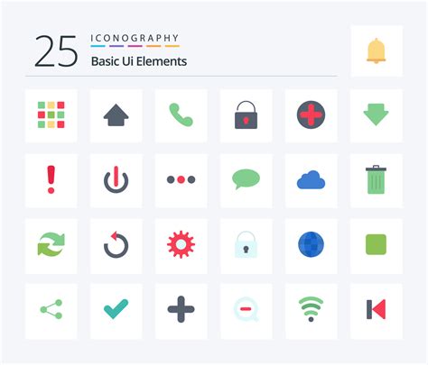 Basic Ui Elements 25 Flat Color Icon Pack Including Medical Sign