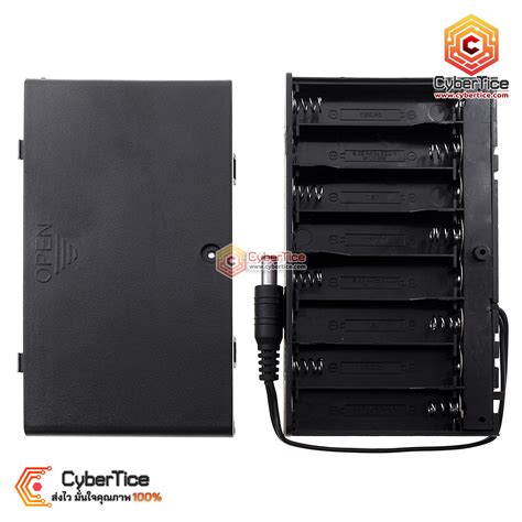 รางถ่าน Aa 8 ก้อน 12v พร้อมสวิตช์และฝาปิดด้านหลัง พร้อมหัวแจ๊ค ขาย Arduino อุปกรณ์ Arduino