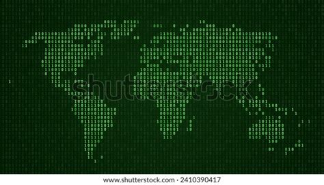 World Map Shown Binary Code Pattern Stock Vector Royalty Free 2410390417 Shutterstock