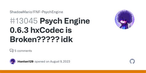 Psych Engine HxCodec Is Broken Idk Issue ShadowMario FNF PsychEngine GitHub