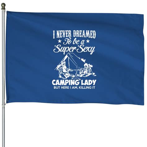 Camping Camp Campiing Ladycamper Camper House Flags Sold By