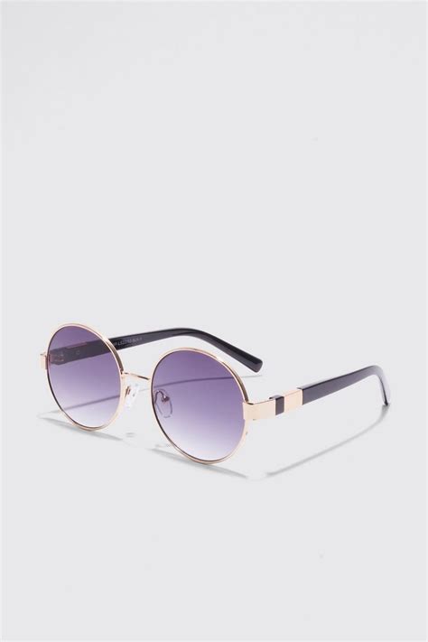 Round Retro Sunglasses Boohoo Uk