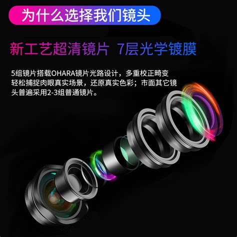 手机广角加微距镜头单反高清摄像头外置高清外接适用苹果专业拍摄华为安卓拍照神器补光灯摄影辅助通用放大器虎窝淘