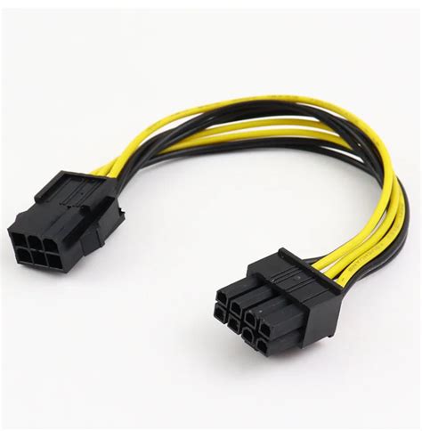 6 핀 암 8 핀 남성 pci 익스프레스 전력 변환기 케이블 cpu 비디오 그래픽 카드 6 핀 pcie 전원 케이블에 8 핀