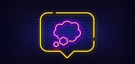 토크 버블 라인 아이콘입니다 음성 거품 기호입니다 채팅 메시지 네온 라이트 스피치 버블 벡터 3차원 형태에 대한 스톡 벡터 아트