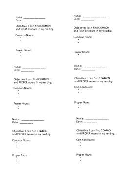 Identifying Common Proper Nouns Exit Slip By Miss P S Teacher Toolbox