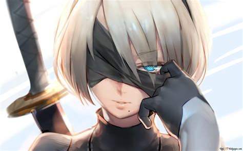 Yorha 2b Anime Art Nier Automata Video Game 4k Wallpaper Download