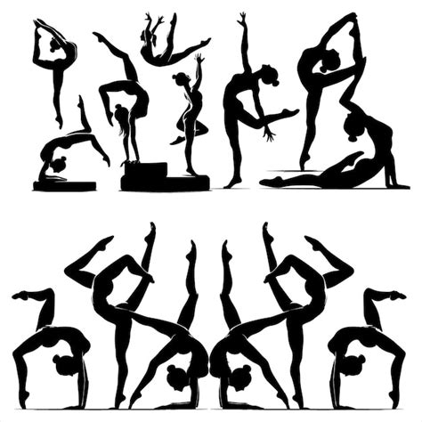 Gimnasia Mujer Entrenamiento Deporte Mujer Silueta Paquete Vector Eps