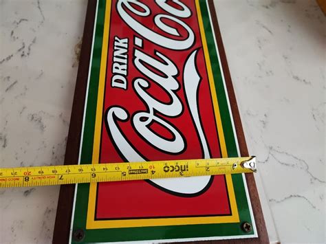 Vintage Collectible 80s Retro Enamel Coca Cola Signboard Coke Signboard