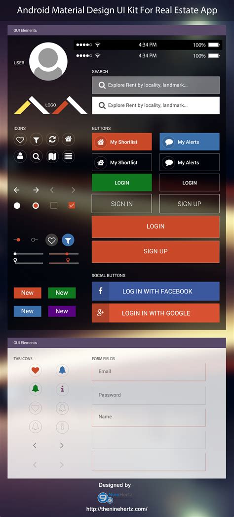 android design ui kit for real estate