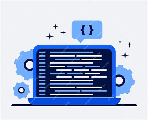 premium vector laptop with lines of code on the screen vector