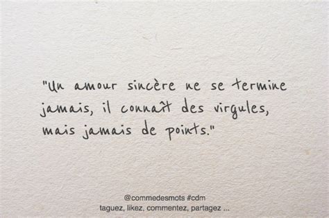 Un Amour Sincère Ne Se Termine Jamais Comme Des Mots