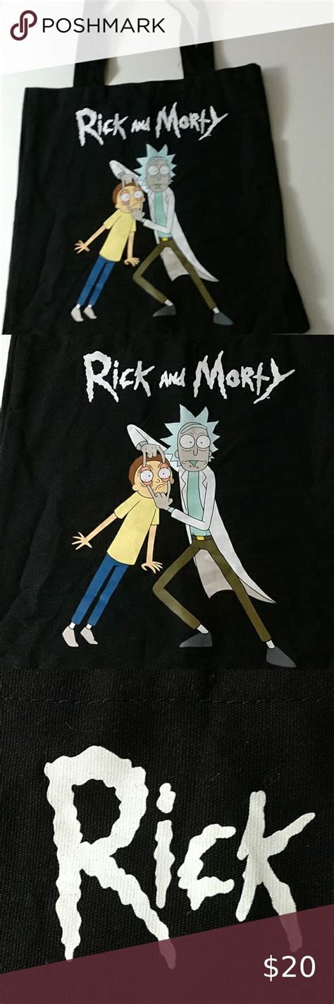 Rick And Morty Open Your Eyes Morty Tote Bag Nwt Pink Canvas Tote Bag