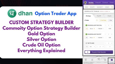 DHAN Custom options strategy builder for commodities on options trader app - YouTube