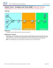 Packet Tracer Configure And Verify Ebgp Ilm Pdf Packet