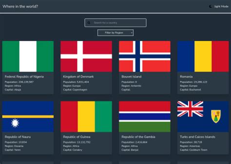 Countries Api Build With Nextjs And Tailwind Css Coding Challenge Solution