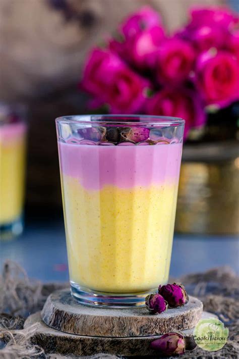 Refreshing Mango Lassi With Rose Indian Sweet Lassi Recipe Cookilicious