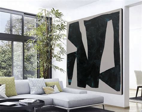 Large Abstract Canvas Art Black And White Oil Paintings On Etsy