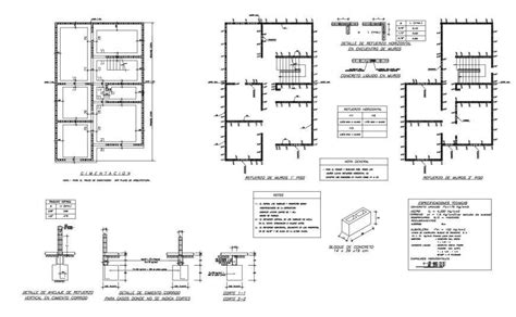 Foundation Plan Wall Structure And Construction Drawing Details Dwg File