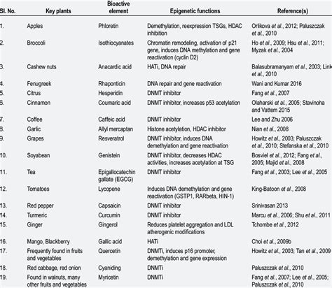 Key Plants Elements With Epigenetic Modifications Download