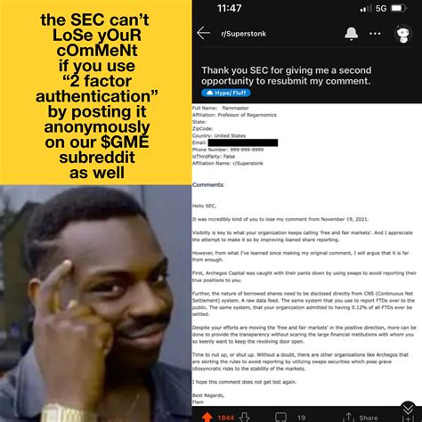 The Sec Cant Lose Your Comment If You Use “2 Factor Authentication” By