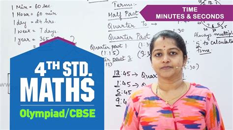 4th Std Maths Olympiad Time Minutes And Seconds Olympiad Mathematics Youtube