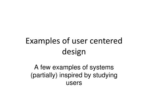 Ppt Examples Of User Centered Design Powerpoint Presentation Free