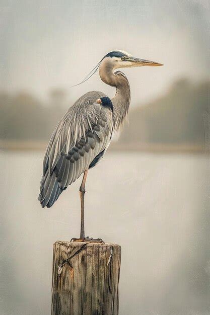Premium Photo A Bird Standing On A Wooden Post Generative Ai