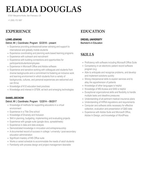 Coordinator Program Resume Samples Velvet Jobs Coordinator Program Resume Samples Velvet Jobs