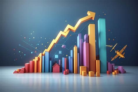 Premium Ai Image 3d Render Business Graph With Flying Bar Chart Space For Business Startup And