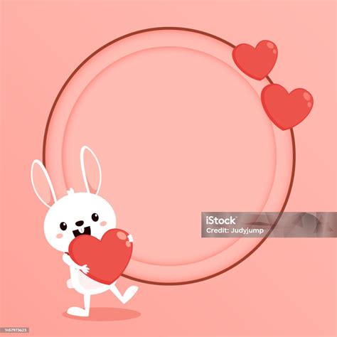카와이 토끼와 발렌타인 데이 카드 토끼 만화 벡터 컬렉션입니다 작고 사랑스러운 토끼는 사랑의 마음을 가지고 있습니다 발렌타인