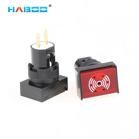 Haboo 16mm Plastic Flashing Indicator Buzzer With Red Led Lamp Light Loud Piezo Buzzer And Led